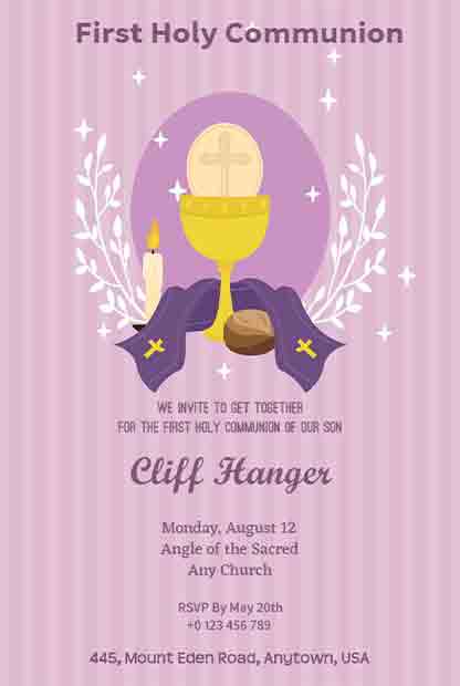 First Holy Communion Invitation Templates - Free | Editable