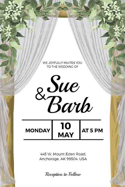 Modern Wedding Invitation Templates - Free | Edit | Print