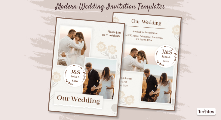 Modern Wedding Invitation Templates - Free | Edit | Print
