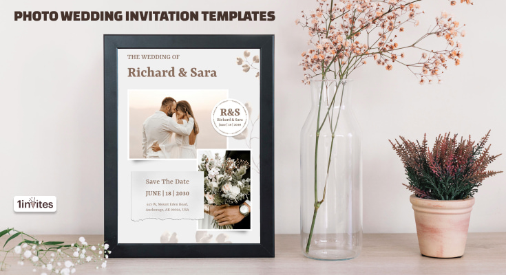 Photo Wedding Invitation Templates - Free | Customizable