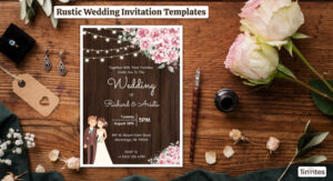 Rustic Wedding Invitation Templates - Free | Downloadable