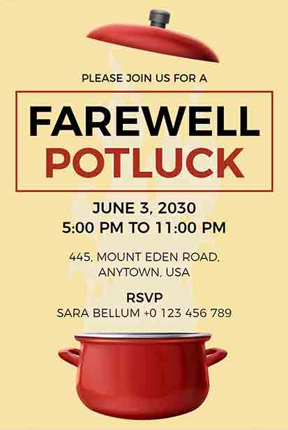 Potluck Invitation Templates - Free | Customize | Download