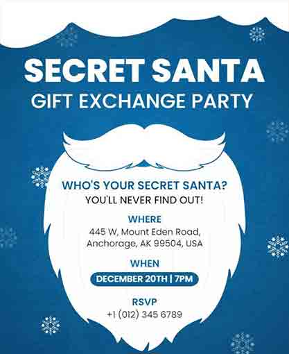 Secret Santa Invitation Templates - Free | Downloadable