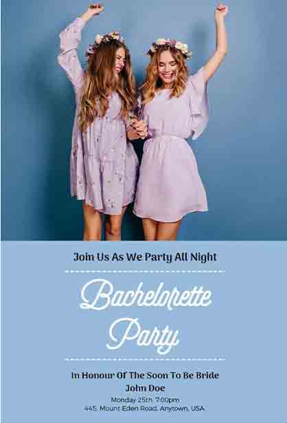 Bachelorette Party Invitation Templates - Free | Download