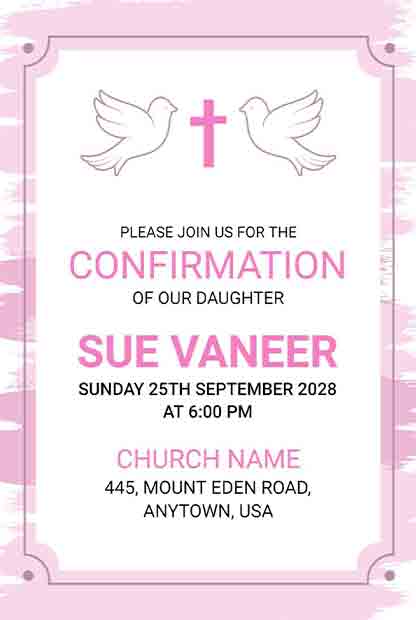 Confirmation Invitation Templates - Free | Edit | Download