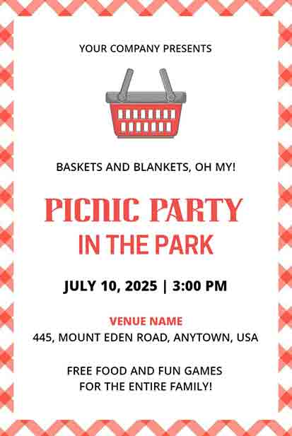 Picnic Invitation Templates - Free | Editable | Printable