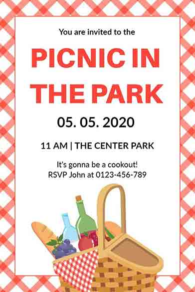 Picnic Invitation Templates - Free | Editable | Printable