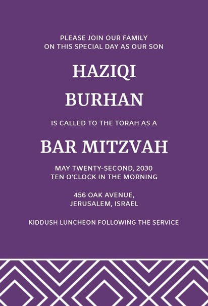 Bar Mitzvah Invitation Templates For Personal Touch to Your Event