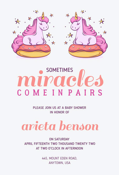 Magical Unicorn Invitation Templates for a Fairy Tale Party