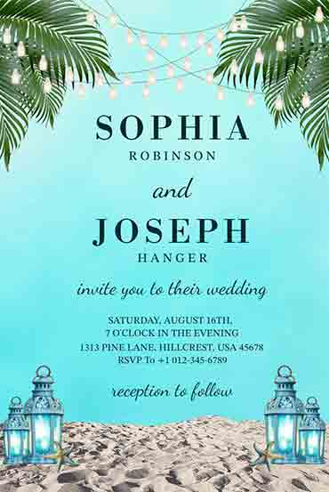 Beach Wedding Invitation Templates with Ocean Inspiration