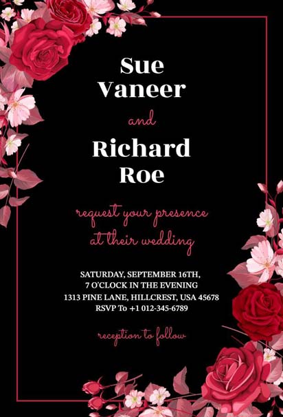 Red and Black Invitation Templates for a Timeless Wedding Touch