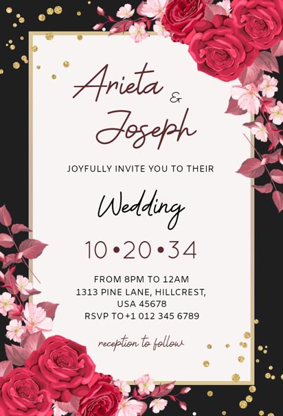 Red and Black Invitation Templates for a Timeless Wedding Touch