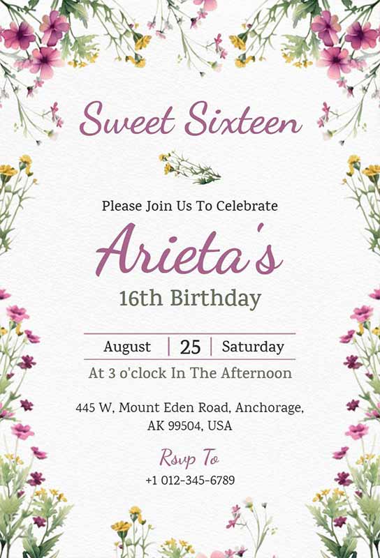 Sweet 16 Invitation Templates to Impress Your Guests
