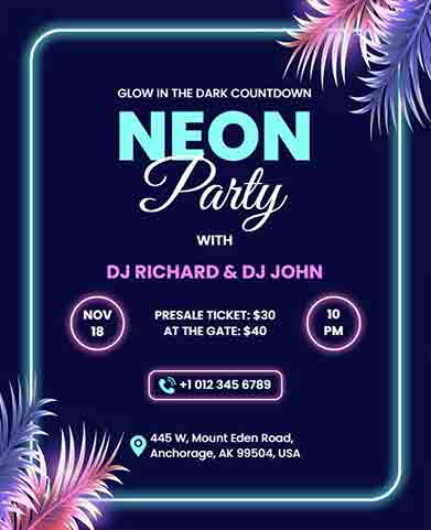 Glow Party Invitation Templates to Light Up Your Celebration