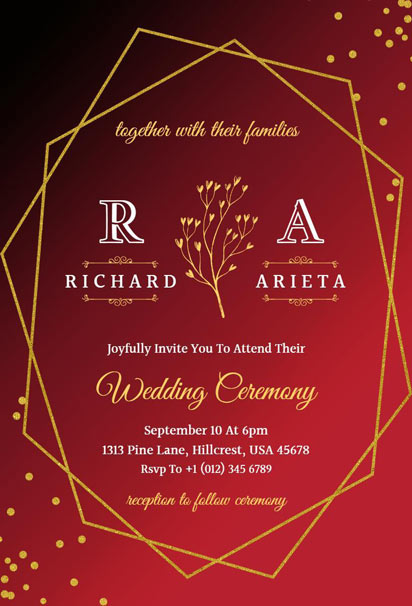 Red and Black Invitation Templates for a Timeless Wedding Touch
