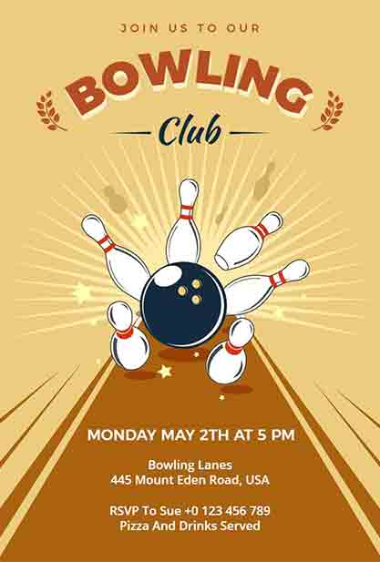 Bowling Invitation Templates for Your Next Party