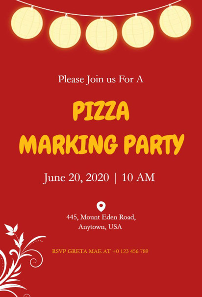 Farewell Pizza Party Invitation