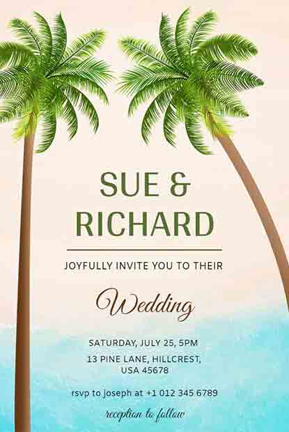 Beach Wedding Invitation Templates with Ocean Inspiration