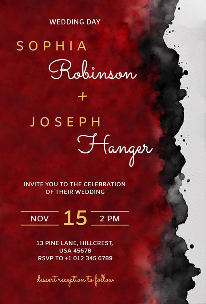 Red And Black Wedding Invitation Design Red And Black Wedding: A
