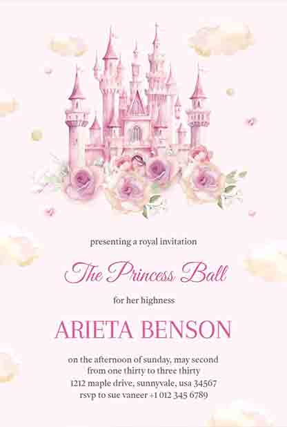 Pink Princess Templates 17+ Princess Party Invitation Examples To