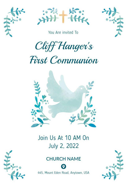 First Communion Invitation Templates for a Blessed Day