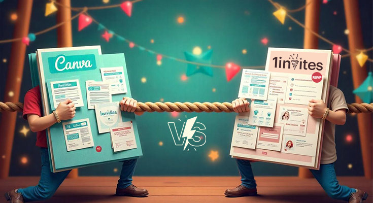 Canva vs 1Invites Why a Dedicated Invitation Maker Wins