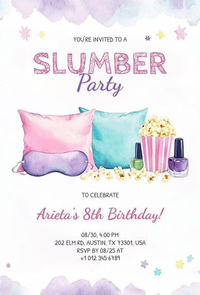 Fun Slumber Party Invitation Template for a Cheerful Night