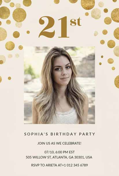 21st Birthday Invitation Templates - Free | Customizable