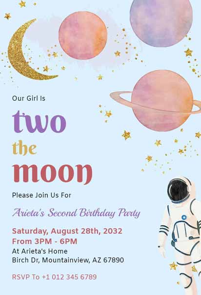Space Birthday Invitation Templates - Free | Edit | Download