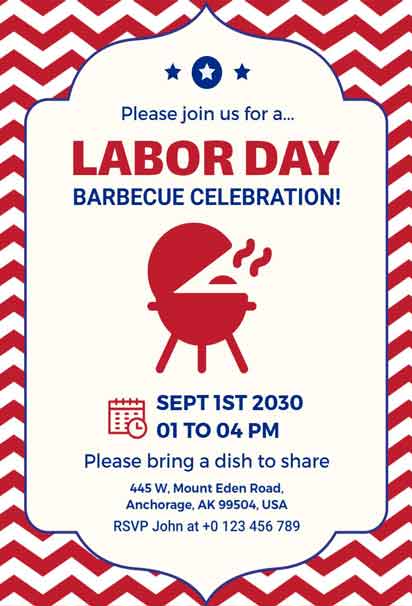 Labor Day Party Invitation Templates - Free | Downloadable