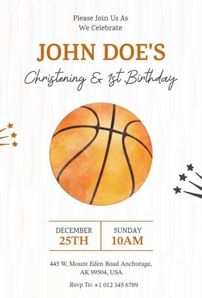 Basketball Birthday Invitation Templates - Free | Printable