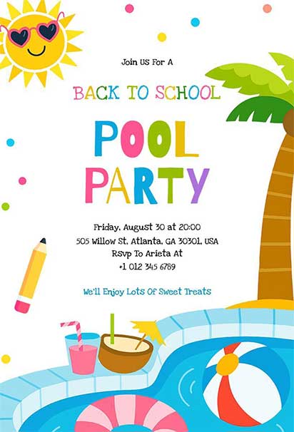 40+ Printable Pool Party Invitation Templates 2025 | Ideas