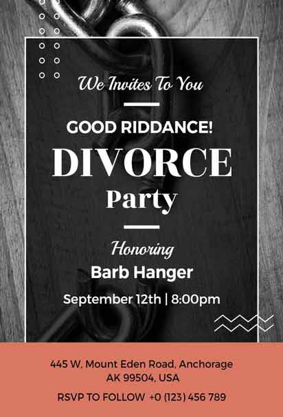 Divorce Party Invitation Templates - Free | Edit | Download