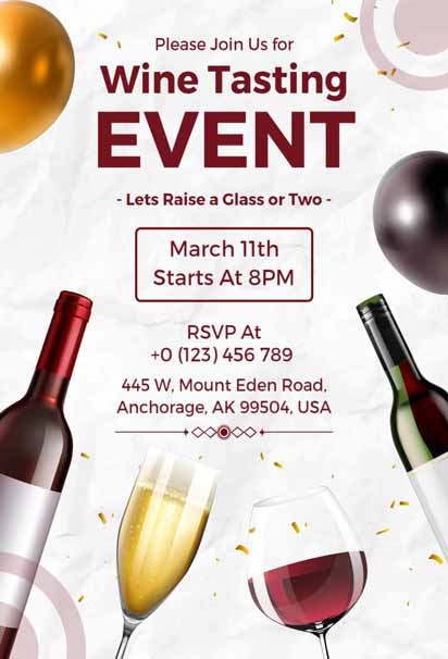 Wine Tasting Invitation Templates - Free | Edit | Download