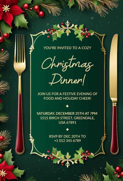 Christmas Dinner Invitation Templates 2025 | Ideas & Trends