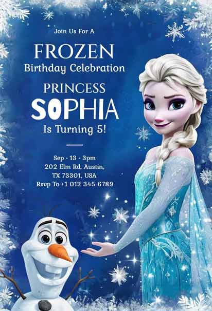 Frozen Birthday Invitation Templates - Free | Printable