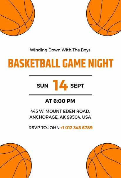 Basketball Invitation Templates - Free | Editable | Download