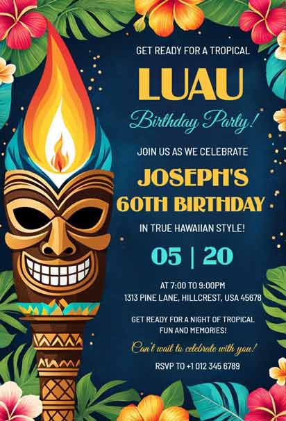 Luau Invitation Templates Free Downloads