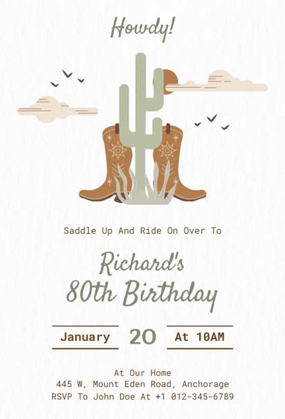 Cowboy Birthday Invitation Templates - Free | Printable