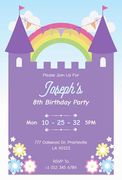 8th Birthday Invitation Templates - Free | Edit | Download