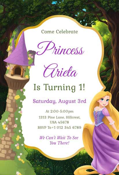 Princess Birthday Invitation Templates - Free | Printable