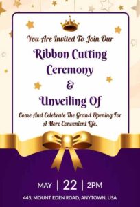 Ribbon Cutting Ceremony Invitation Templates - Free | Edit
