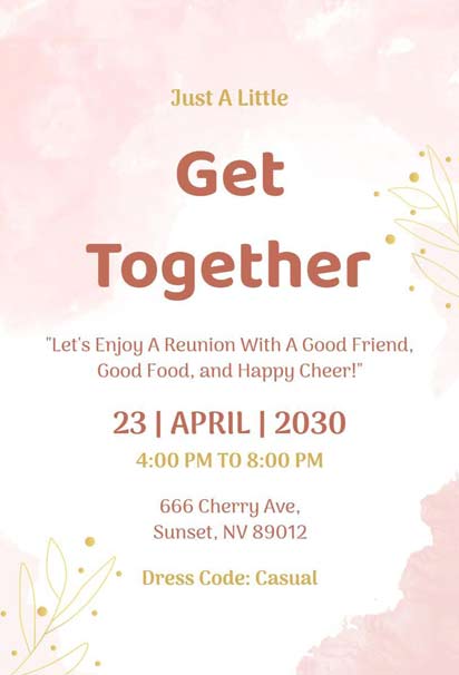 Get Together Invitation Templates - Free | Edit | Download