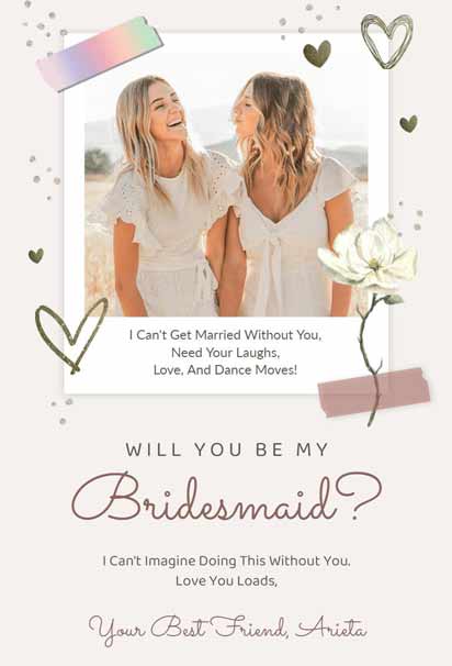 Bridesmaid Invitation Templates - Free | Customizable