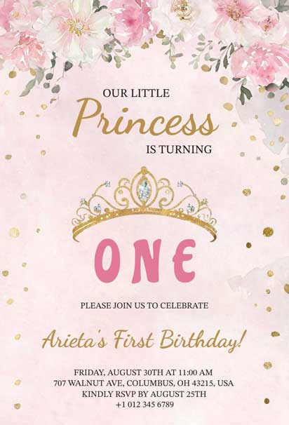 Princess Birthday Invitation Templates - Free | Printable