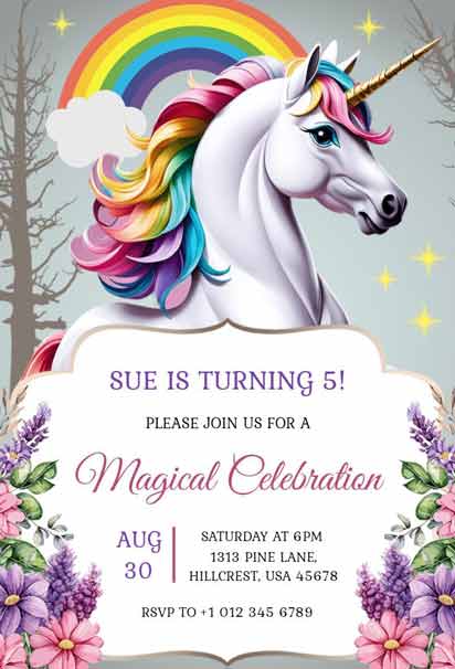 Turning 5 Birthday Invitation