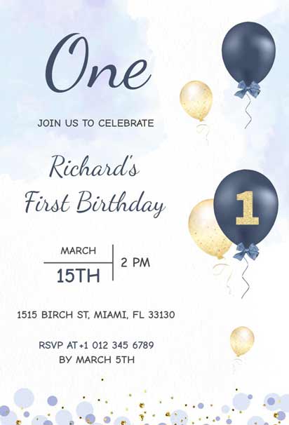 Balloon Invitation Templates - Free | Customize | Download