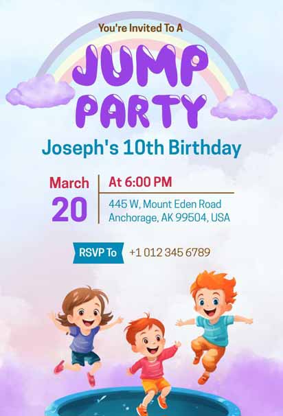 Rainbow Birthday Invitation Templates - Free | Printable