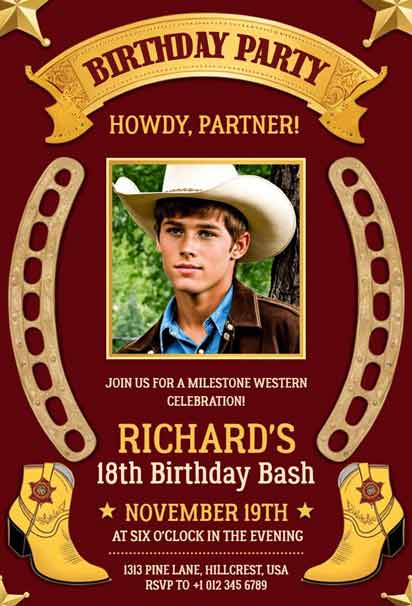 Cowboy Birthday Invitation Templates - Free | Printable