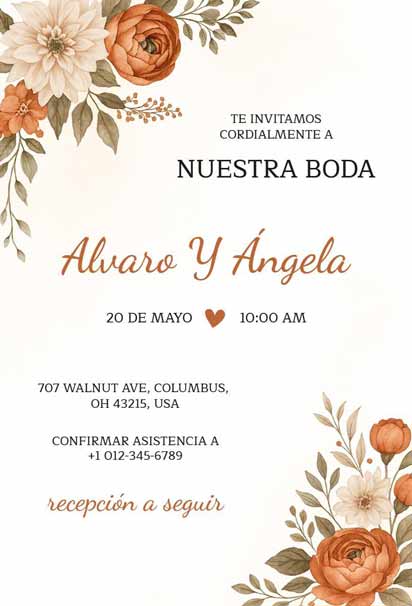Spanish Wedding Invitation Templates - Free | Download